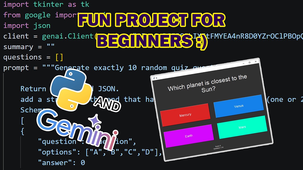 How to create a Quiz in Python and integrate it with AI [Gemini and Tkinter]