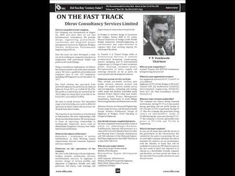 ON THE FAST TRACK: P B Dandawate -Chairman Dhruv Consultancy Services Limited.