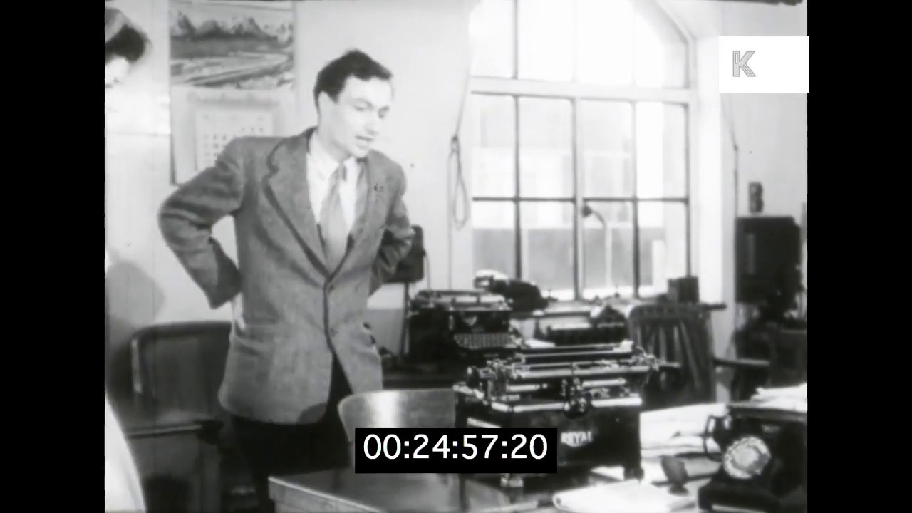 1950s Press Agency Newsroom, Teleprinter in HD | Kinolibrary