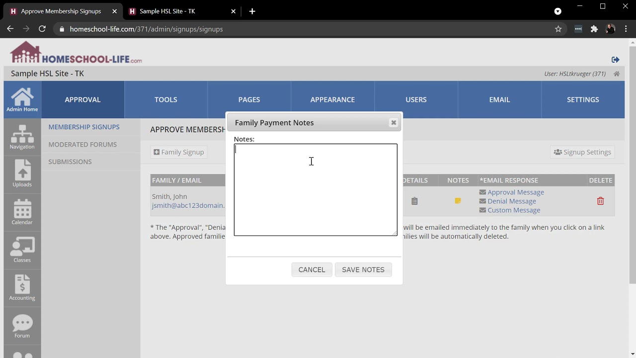 Users: Membership Approval Process