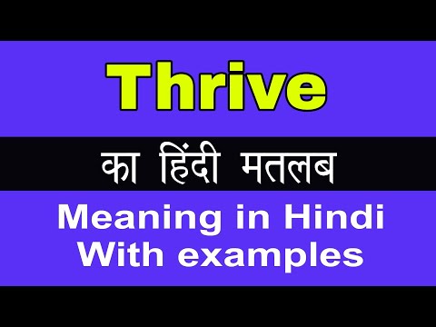 Thrive Meaning in Hindi/Thrive का अर्थ या मतलब क्या होता है