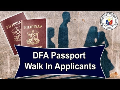 DFA Passport Walk-In Applicants | FAQs