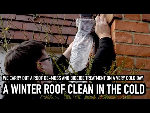 We Carry Out A Roof De-Moss And Biocide Treatment On A Very Cold Day