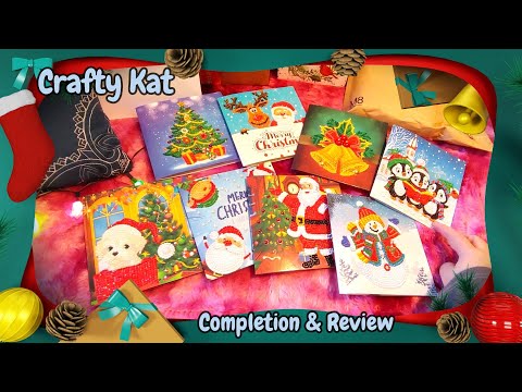 Completion & Review /GORGEOUS Diamond Painted Christmas Cards/Set of 10 #diamondpainting #christmas