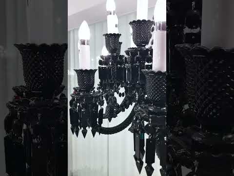 Black French crystal chandelier # black chandelier # living room chandelier #light