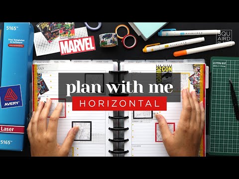 PLAN WITH ME :: DECORATING A HORIZONTAL LAYOUT IN A CLASSIC HAPPY PLANNER :: COMIC BOOKS