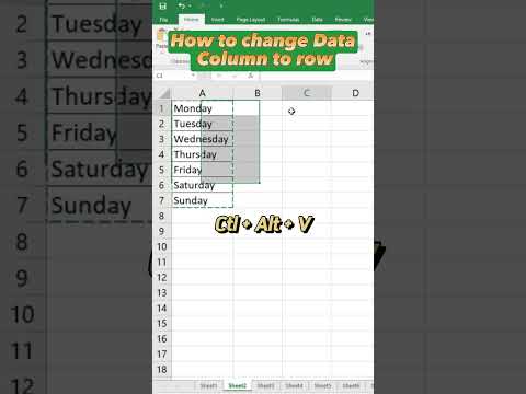 How to transpose data in Excel | Data change into Column 2 Row/Row 2 Column #excel #microsoftexcel