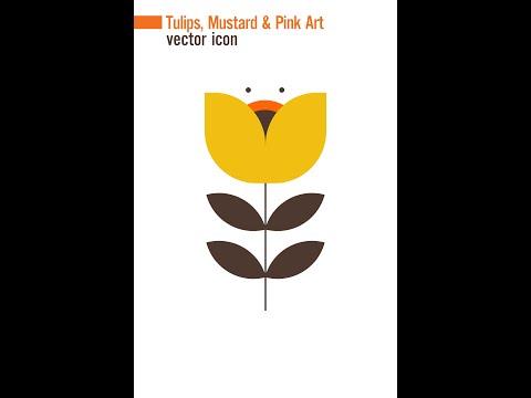 Adobe_Illustrator_Tutorials | Create a "Tulips, Mustard & Pink Art" in adobe illustrator.