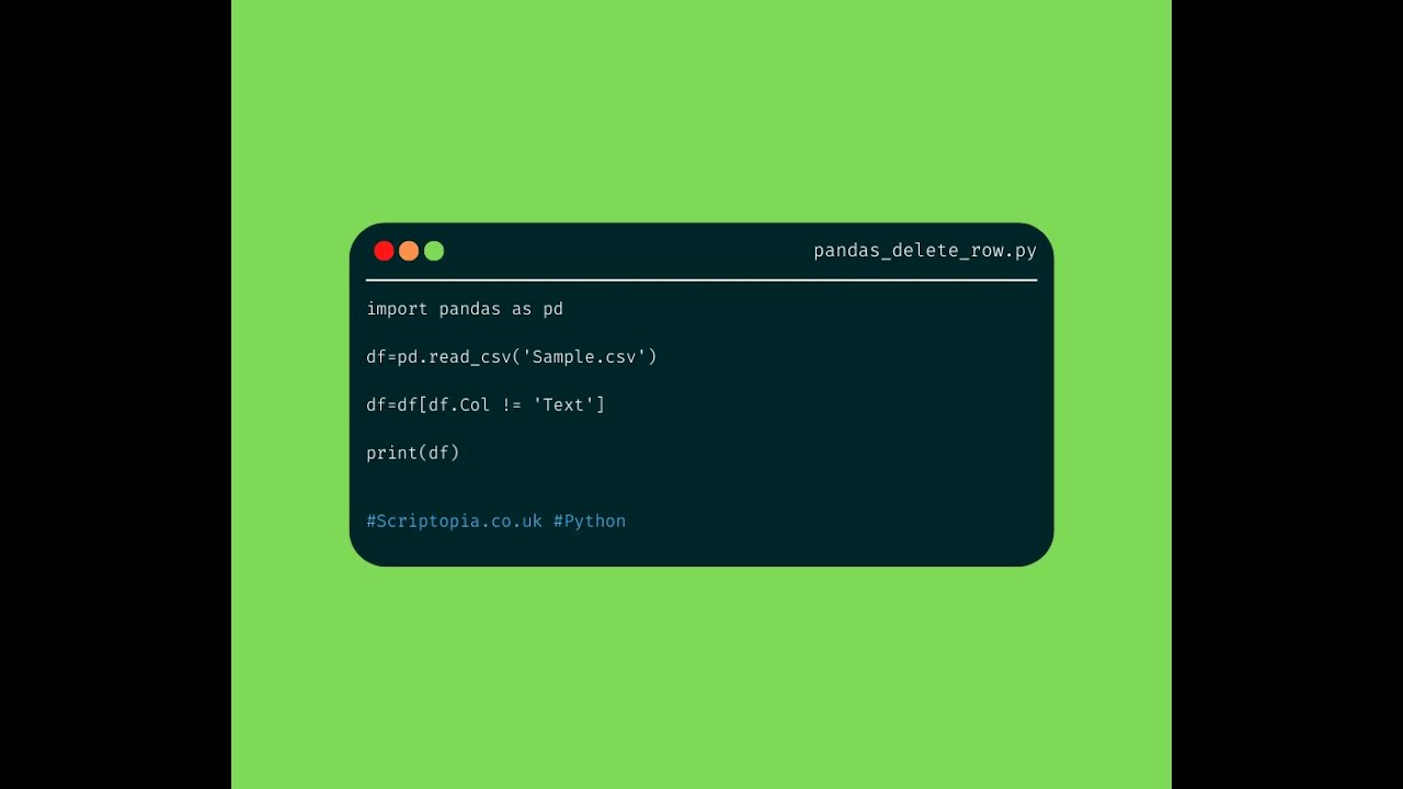 Python Pandas - Delete rows in  based on column value
