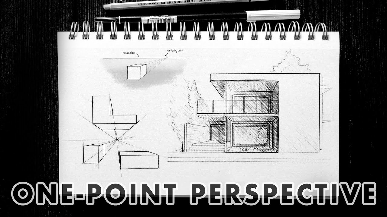 Basic Rules of ONE-POINT PERSPECTIVE DRAWING in Architecture - From Drawing Boxes to House