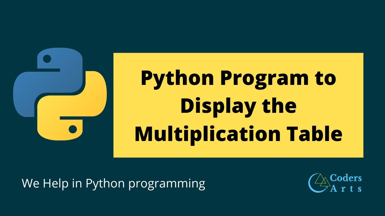 Python Program to Display the Multiplication Table | Codersarts