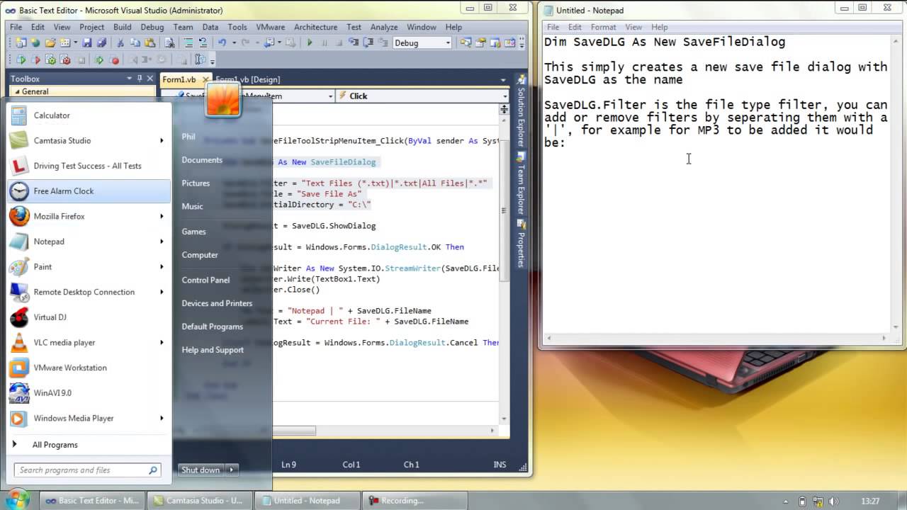 Using SaveFileDialog to Save Files   Visual Basic Tutorial HD, 720p
