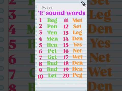 E sound words | E vowels words | E sound words in english #esoundwords #vowels #vowelsound #esound