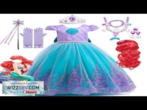 Little Mermaid Costume For Girl Ariel Dress Kids Birthday Halloween Carvinal Party Review