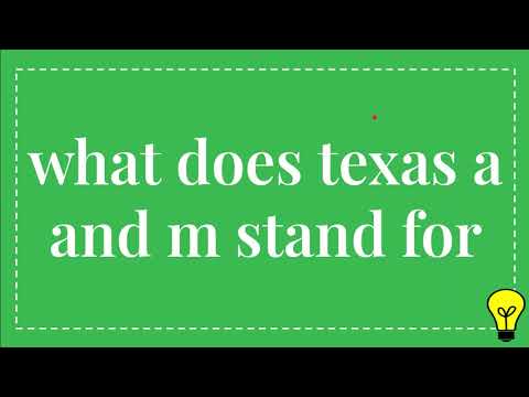 what does texas a and m stand for