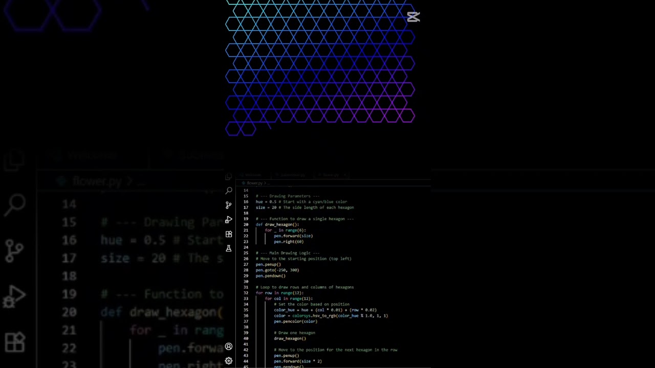 Generative art with Python 🐍✨ — turning code into creativity  #Python #Shorts #CreativeCoding