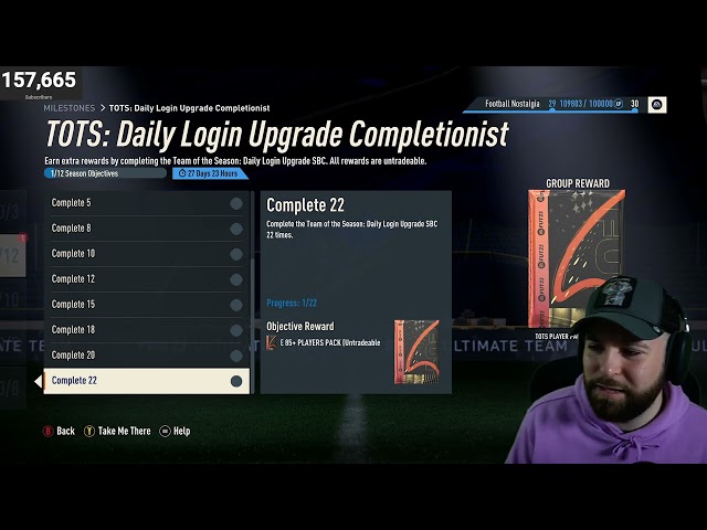FIFA 23 TOTS Daily Login Upgrade Completionist objective: How to ...