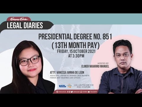 Presidential Decree No. 851 (13th Month Pay) | Legal Diaries | #KalingangKatribu