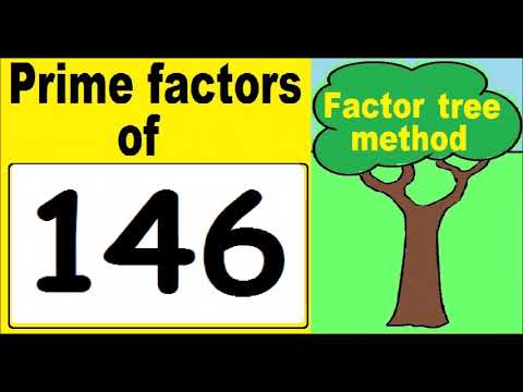 Prime factors of 146. Prime factor decomposition of 146. Factor tree method.