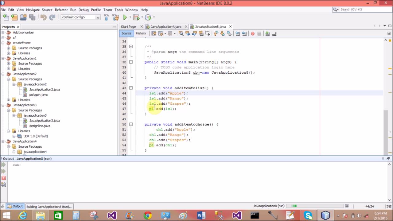 Create List and Choice in AWT Java