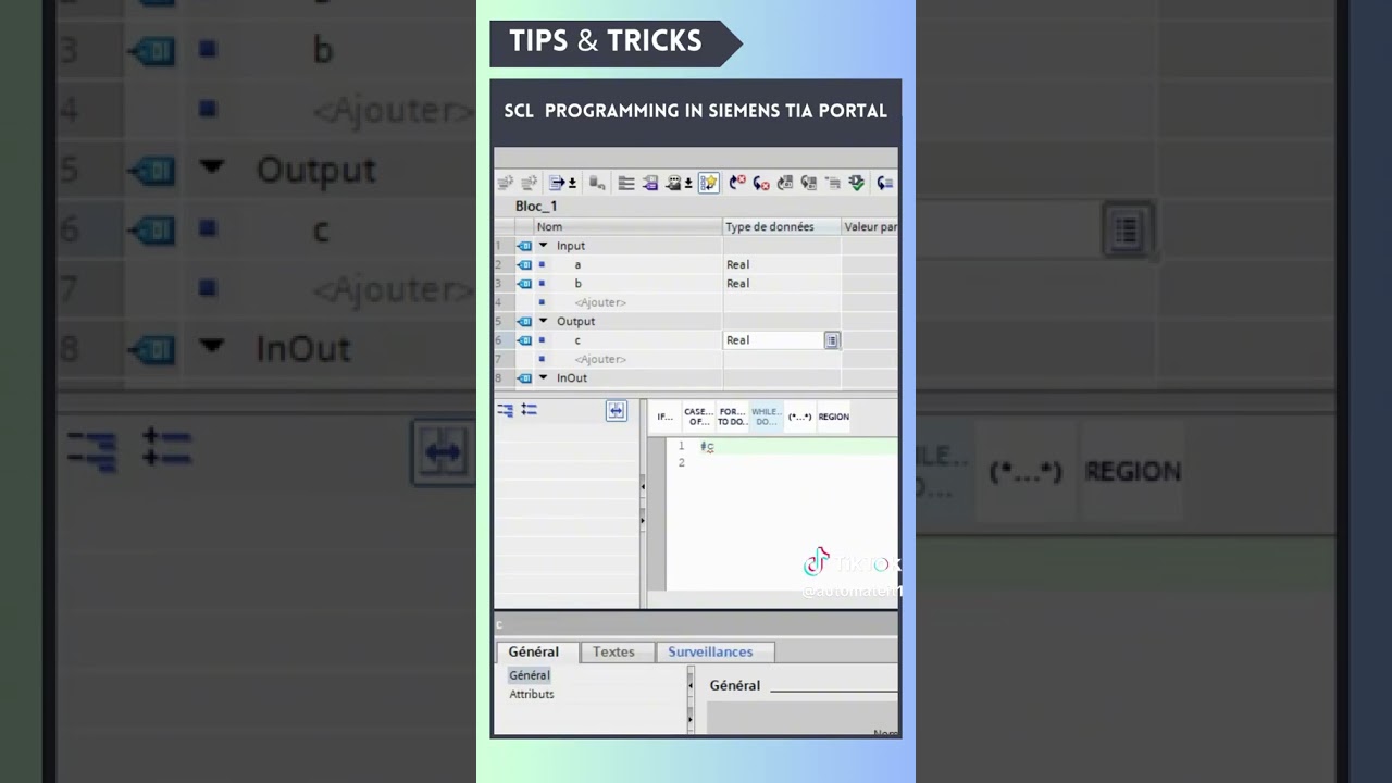 SCL programming in Tia portal #shorts