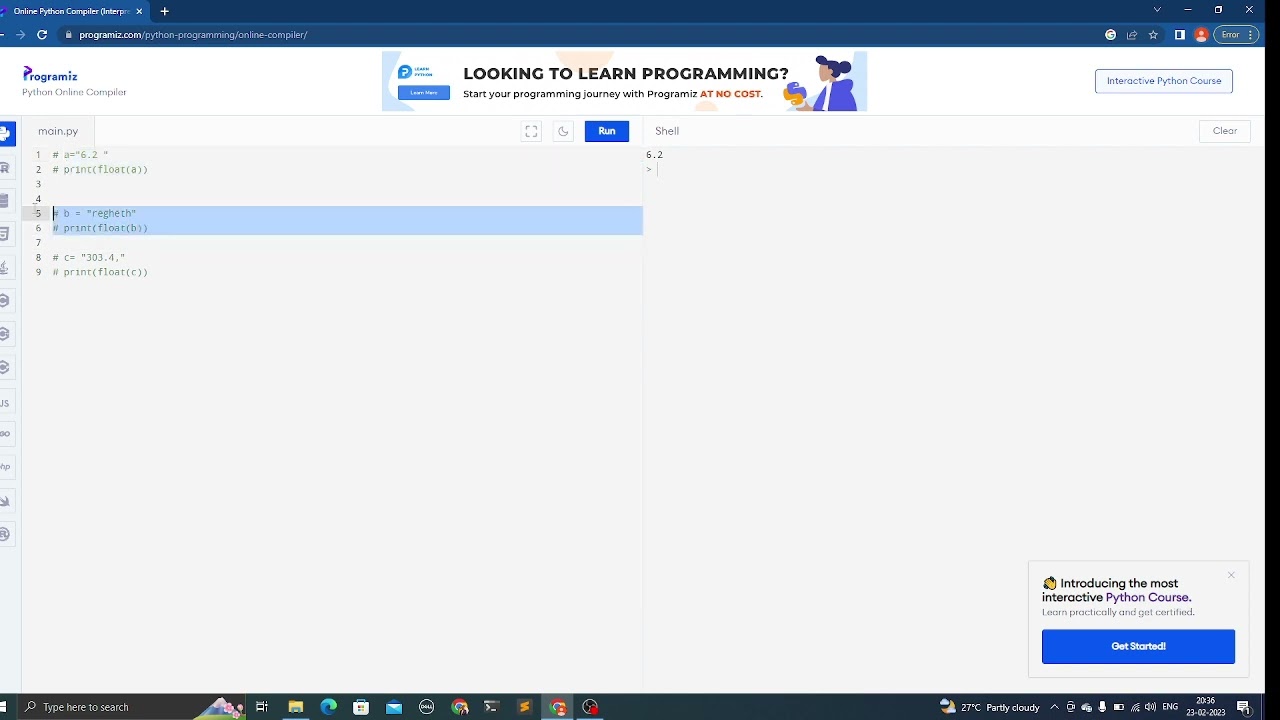 Traceback (most recent call last) in module ValueError: could not convert string to float: