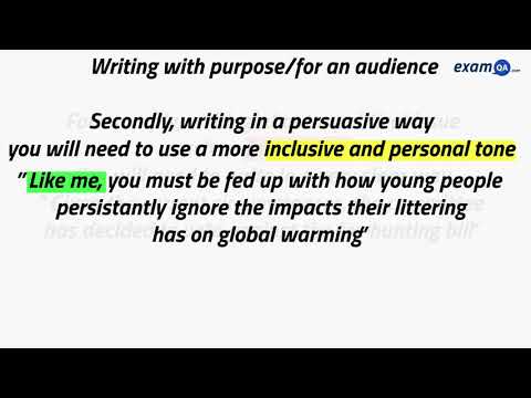 Writing for a Purpose and for an Audience | English Language