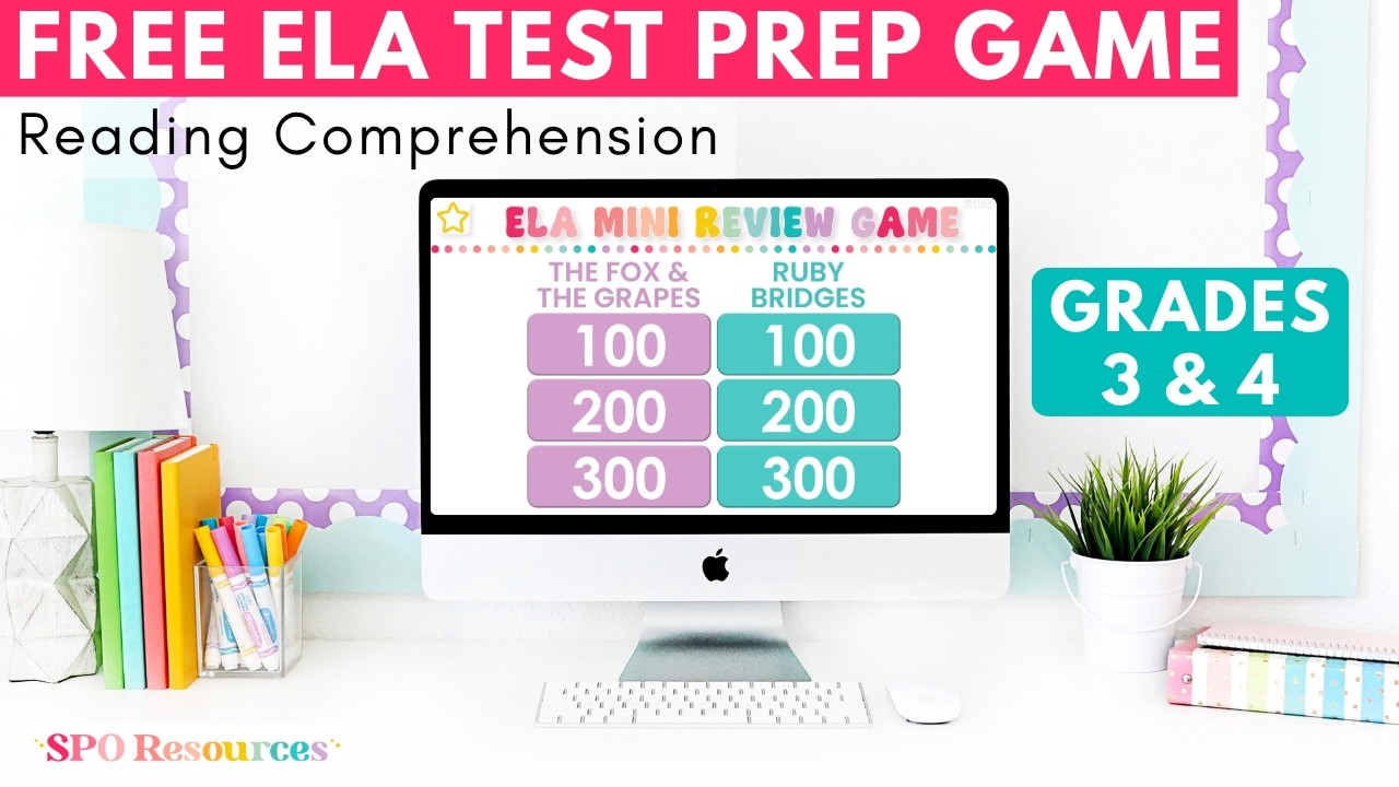 Free Ela Jeopardy Style Review Game | Reading Comprehension Practice | 3rd & 4th Grade