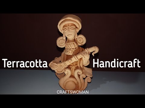 How To Make Burning Red Terracotta Handicraft At Home | Clay Doll Making | Easy Process|CRAFTSWOMAN