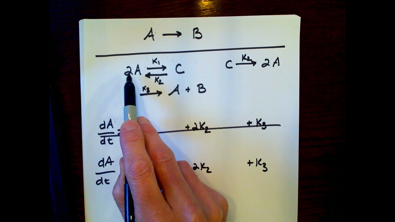 Setting up differential equations from chemical reaction mechanisms