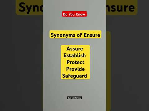 5 Synonyms of Ensure | Corporate Kurradu | #shorts #synonyms #english #learn #shortsfeed #short