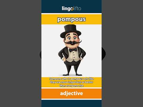 🇬🇧 Pompous Meaning : Flash Card : Learn English Vocabulary