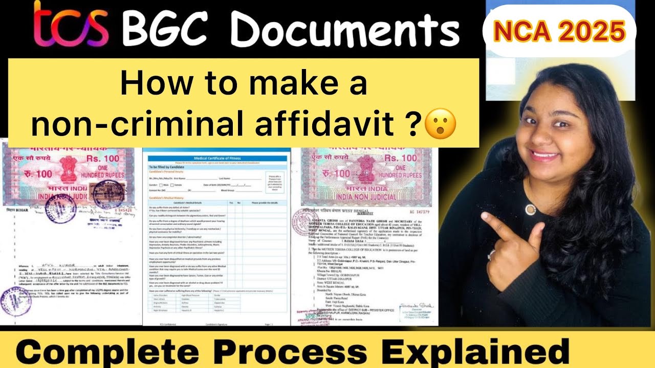 How to make a TCS Non- Criminal Affidavit? || TCS NCA || Tcs Background Verification process #tcs