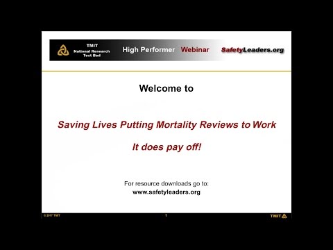 Webinar: Saving Lives Putting Mortality Reviews to Work – It does pay off!