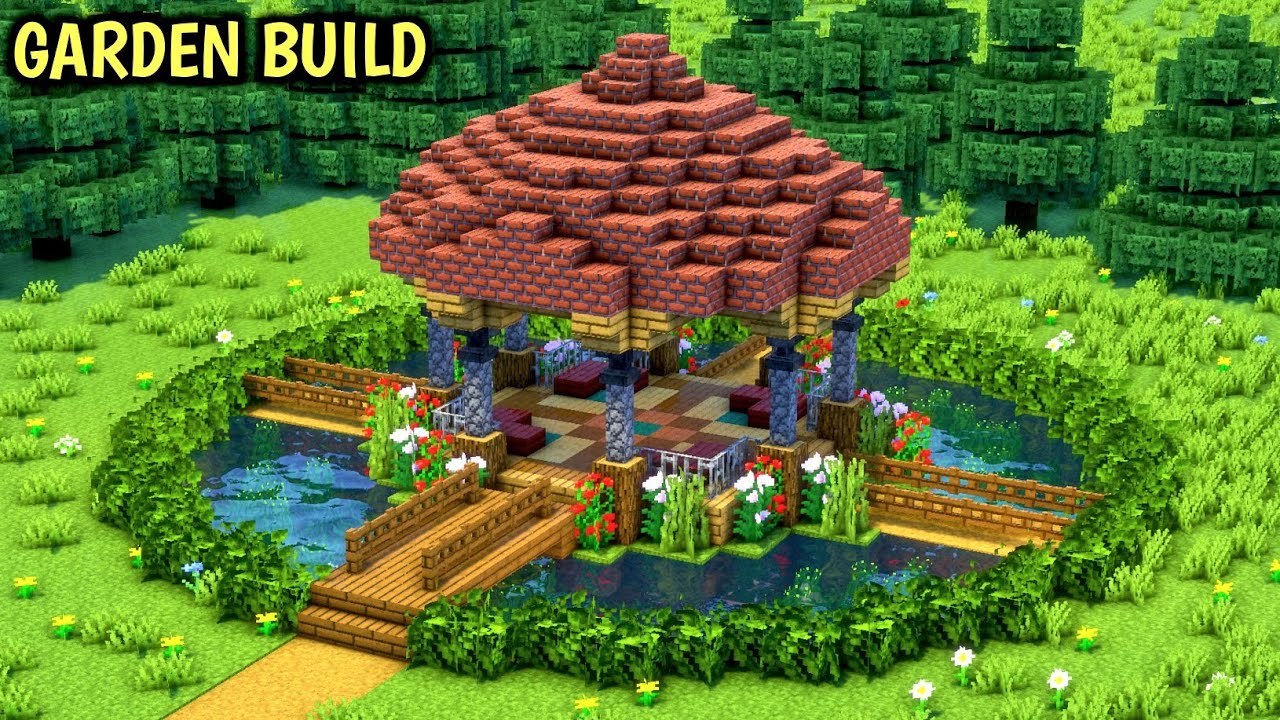 GARDEN DESIGN BUILD || How to make garden #minecraft - Minecraft Builders