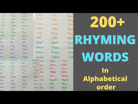 RHYMING WORDS/RHYMING WORDS IN ENGLISH