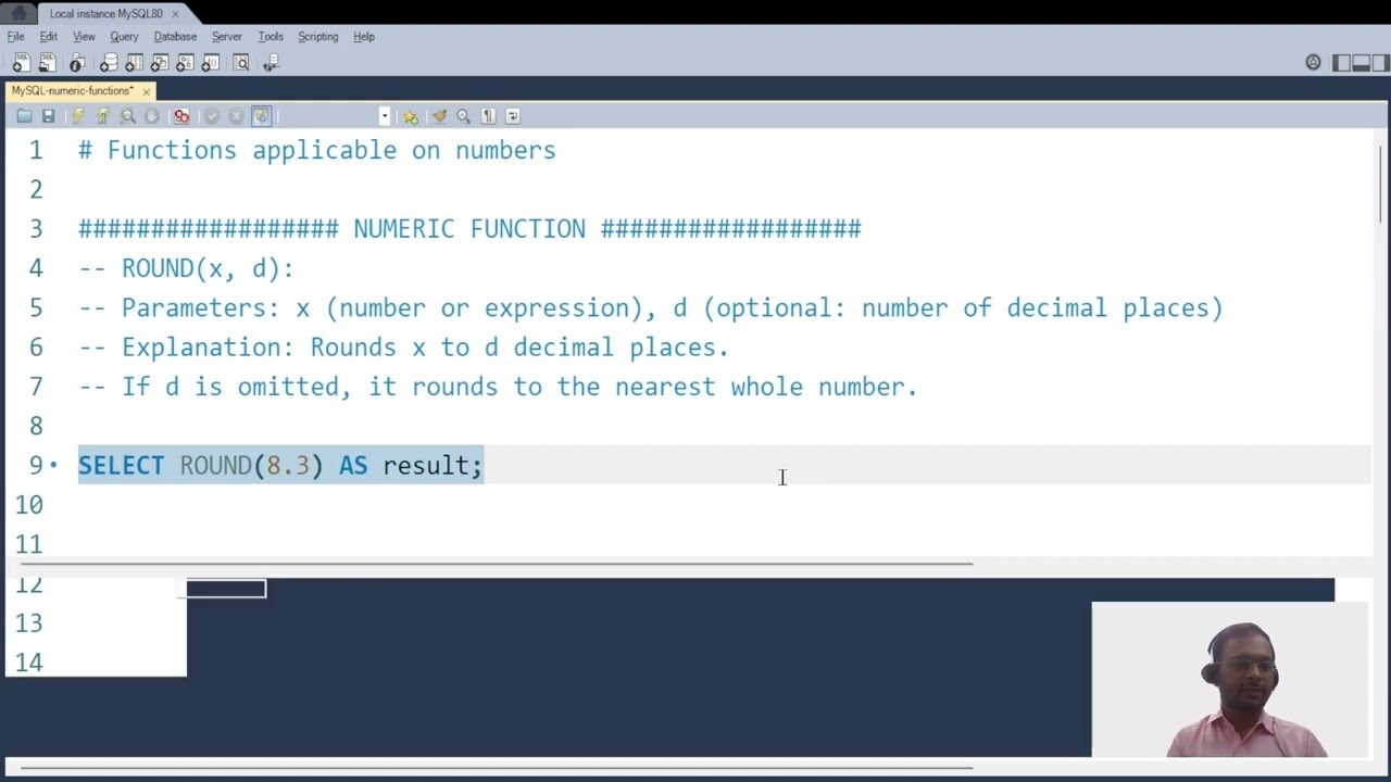 MySQL Numeric functions 07 ROUND