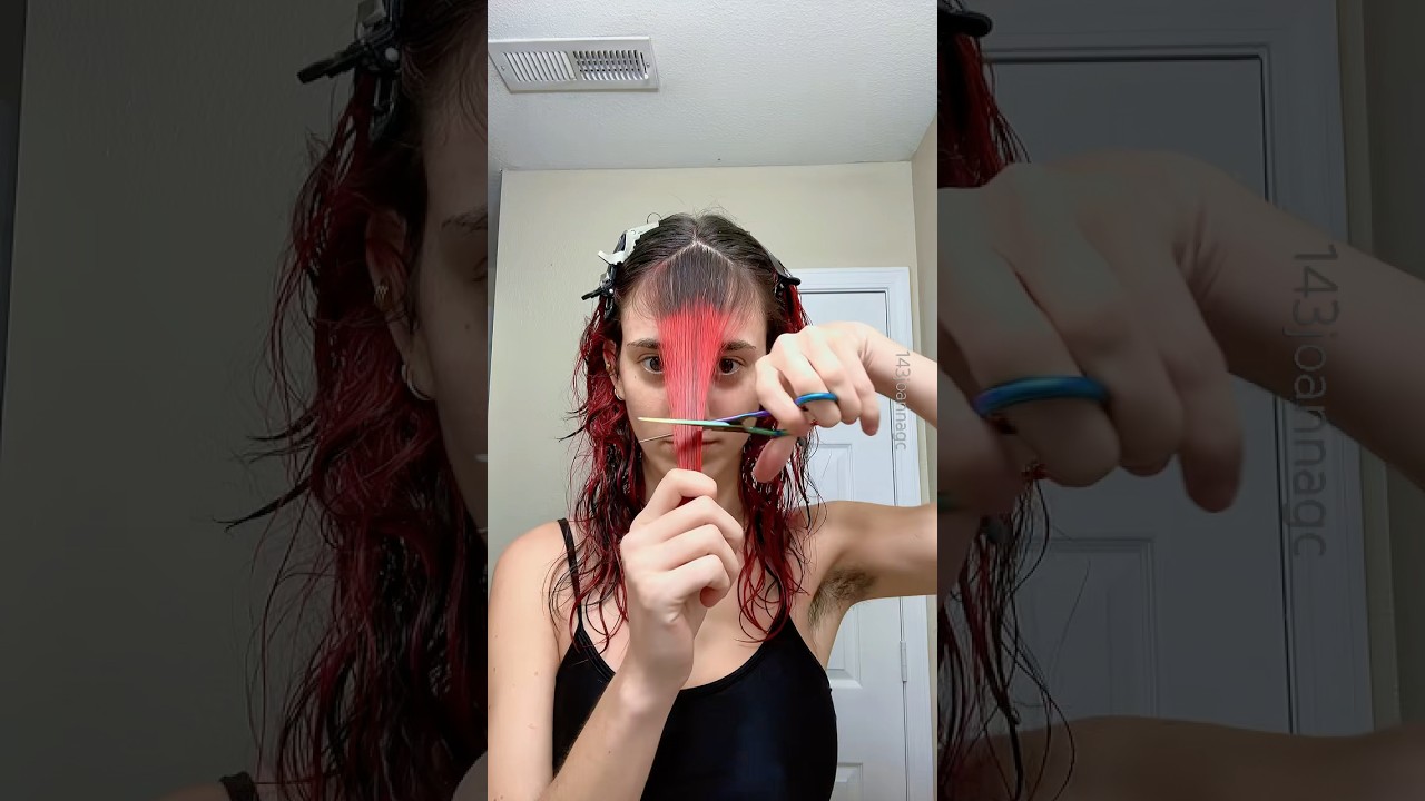 It’d be crazier to not cut bangs🙂‍↕️ #haircut #bangs #diyfringe #fringe