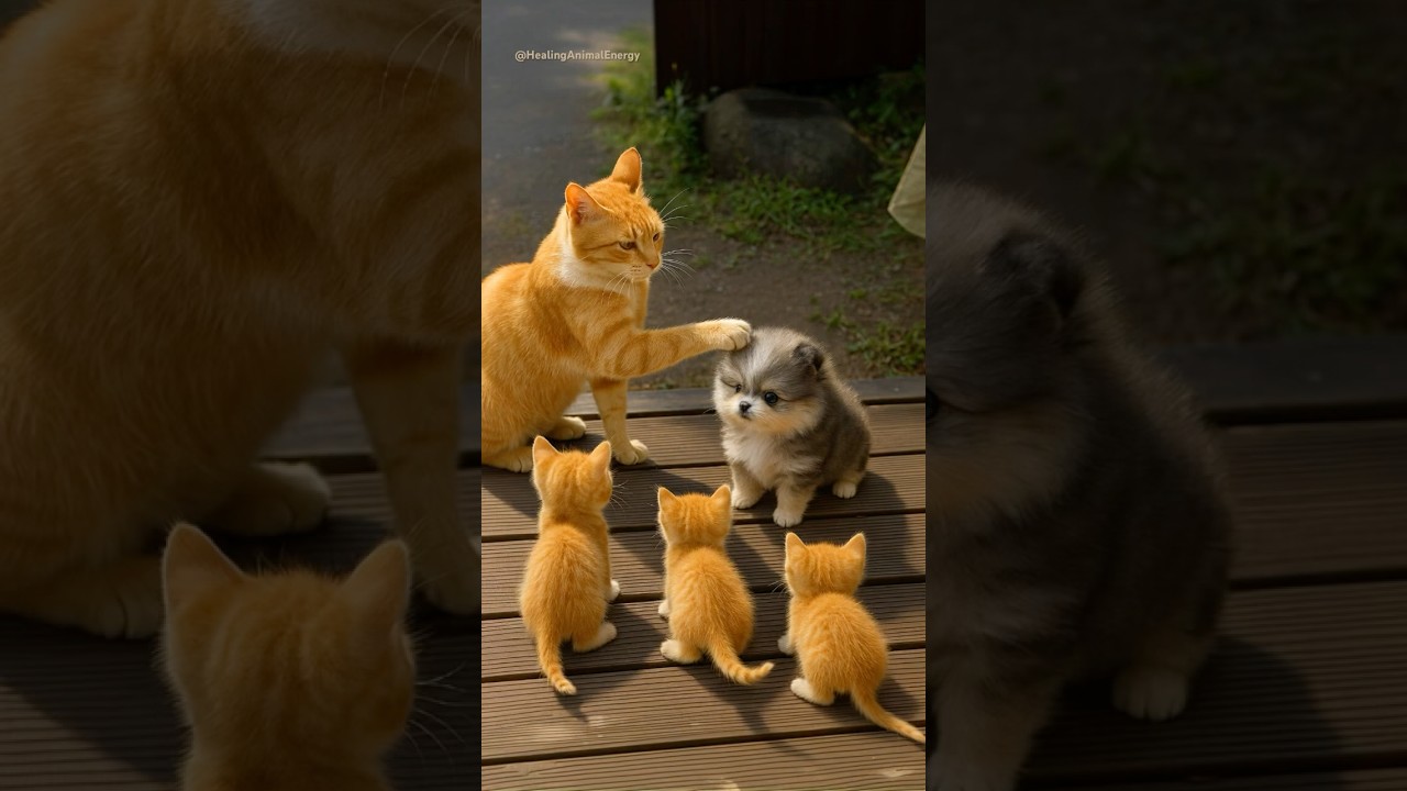 When a Wild Cat Family Meets the Cutest Puppy — Unbelievable Reactions