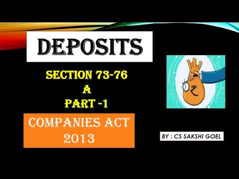 WHAT IS DEPOSIT|| DEPOSITS IN COMPANIES ACT 2013 || SECTION 73-76 A|| PART 1 || #companiesact2013