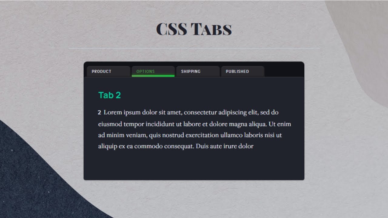Responsive Tabs Design Using Css Only