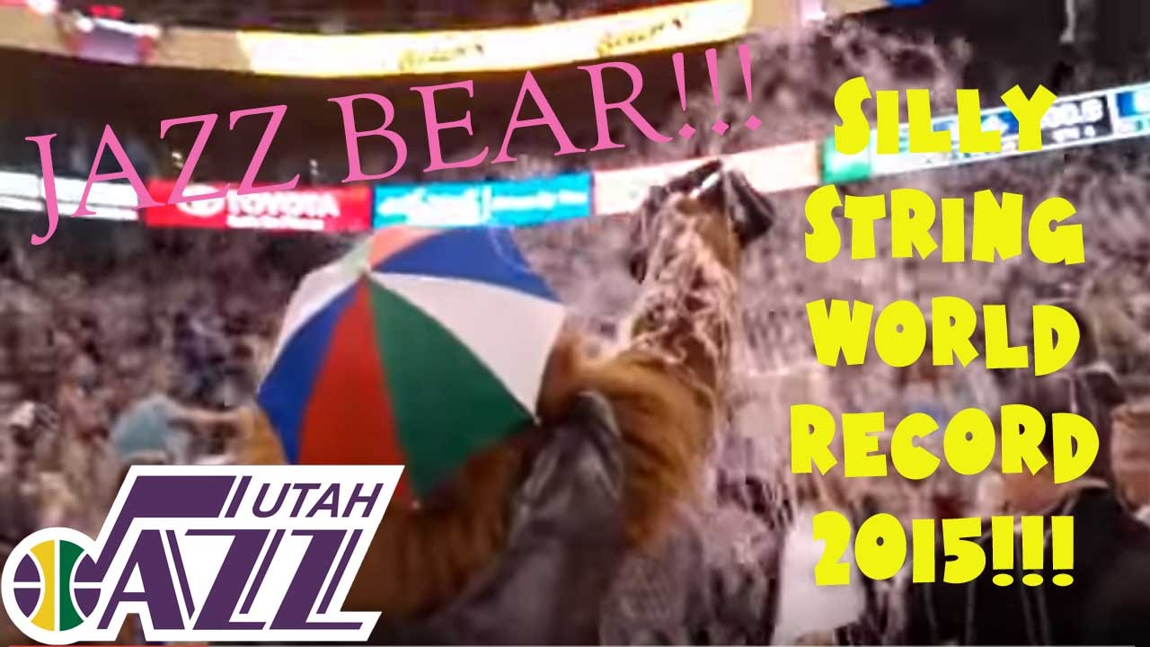 Silly string world record - Utah Jazz 2015