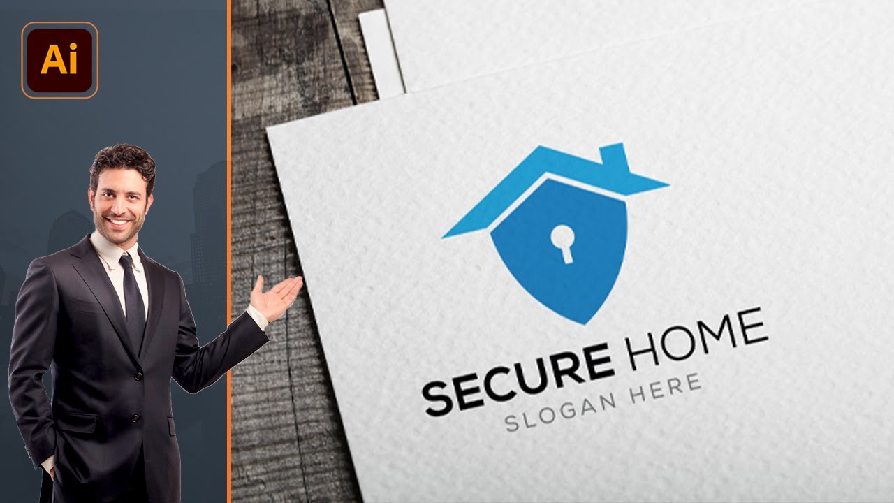 HOUSE SECURITY LOGO VECTOR - ADOBE ILLUSTRATOR TUTORIAL