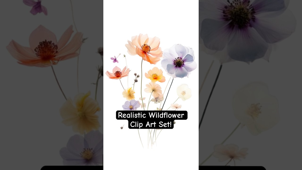 Realistic Wildflower Clip Art Set on Sale! Link in comments! #clipart #etsy #flower #floral #shorts