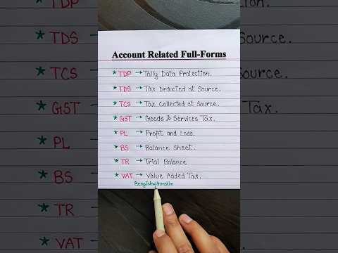 Account Related Full-Forms ๐จโ๐ซโจ #englishlearningclass #englishlanguage #education #fullform #short