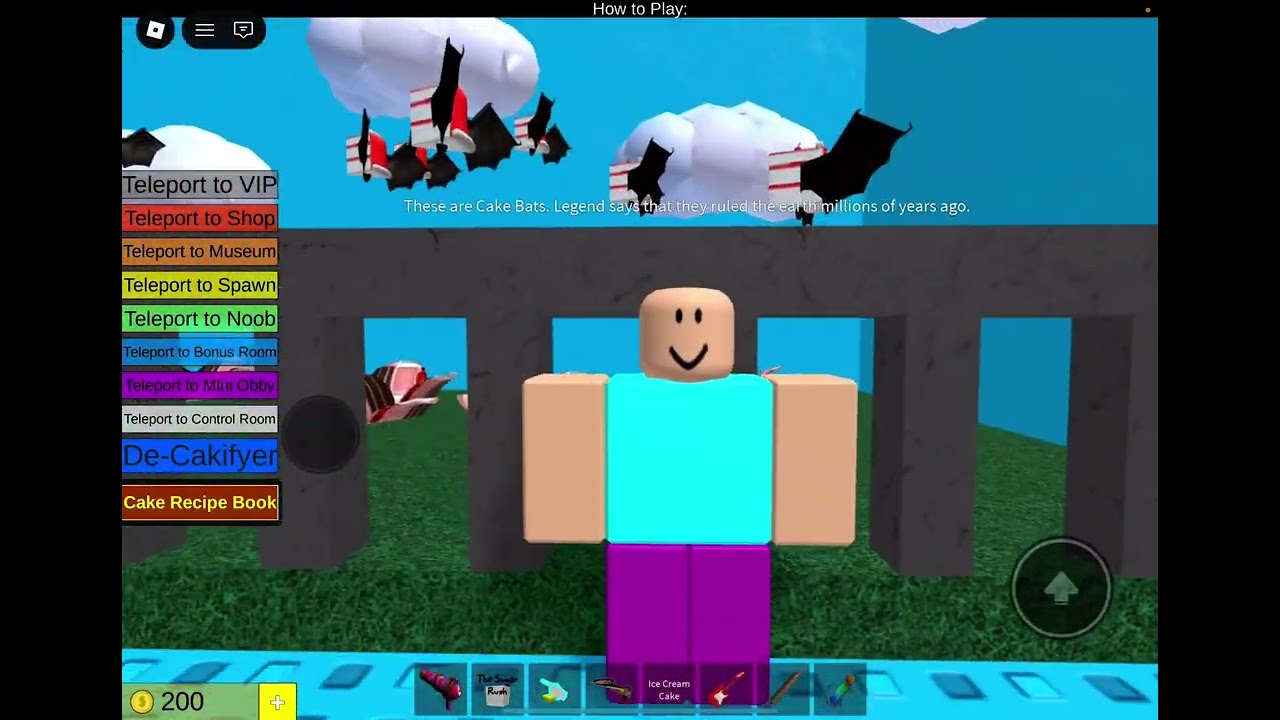 Crafter Plays Roblox Make a Cake and Feed the Giant Noob + A Golden Cake Backpack