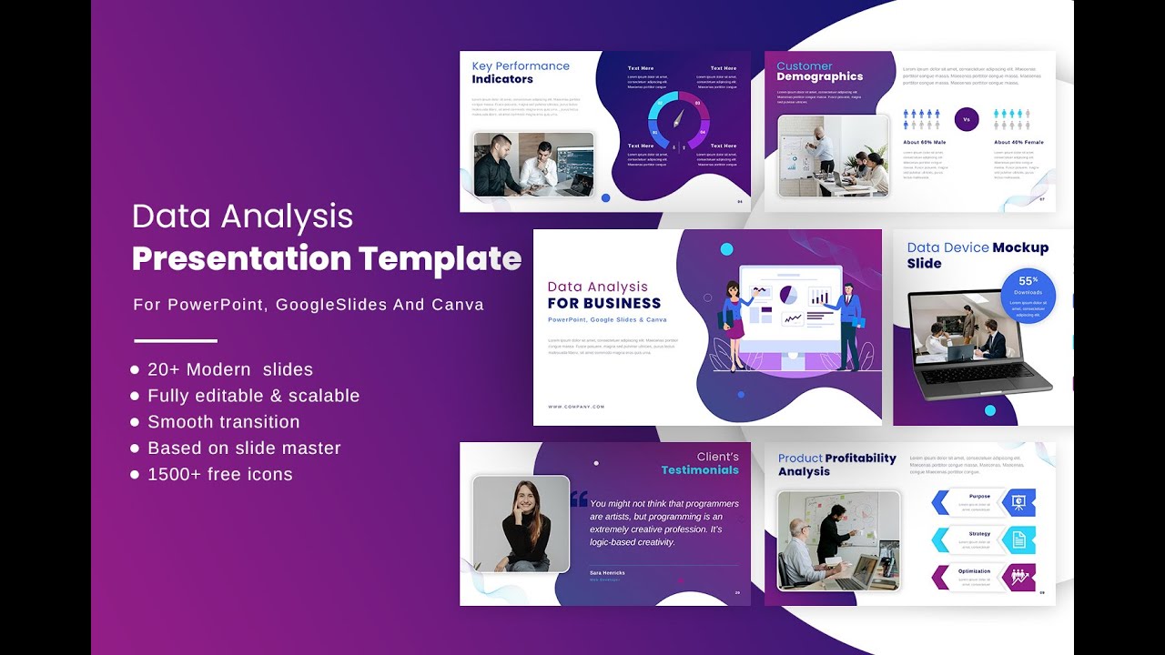 Data Analysis for Business Presentation Template