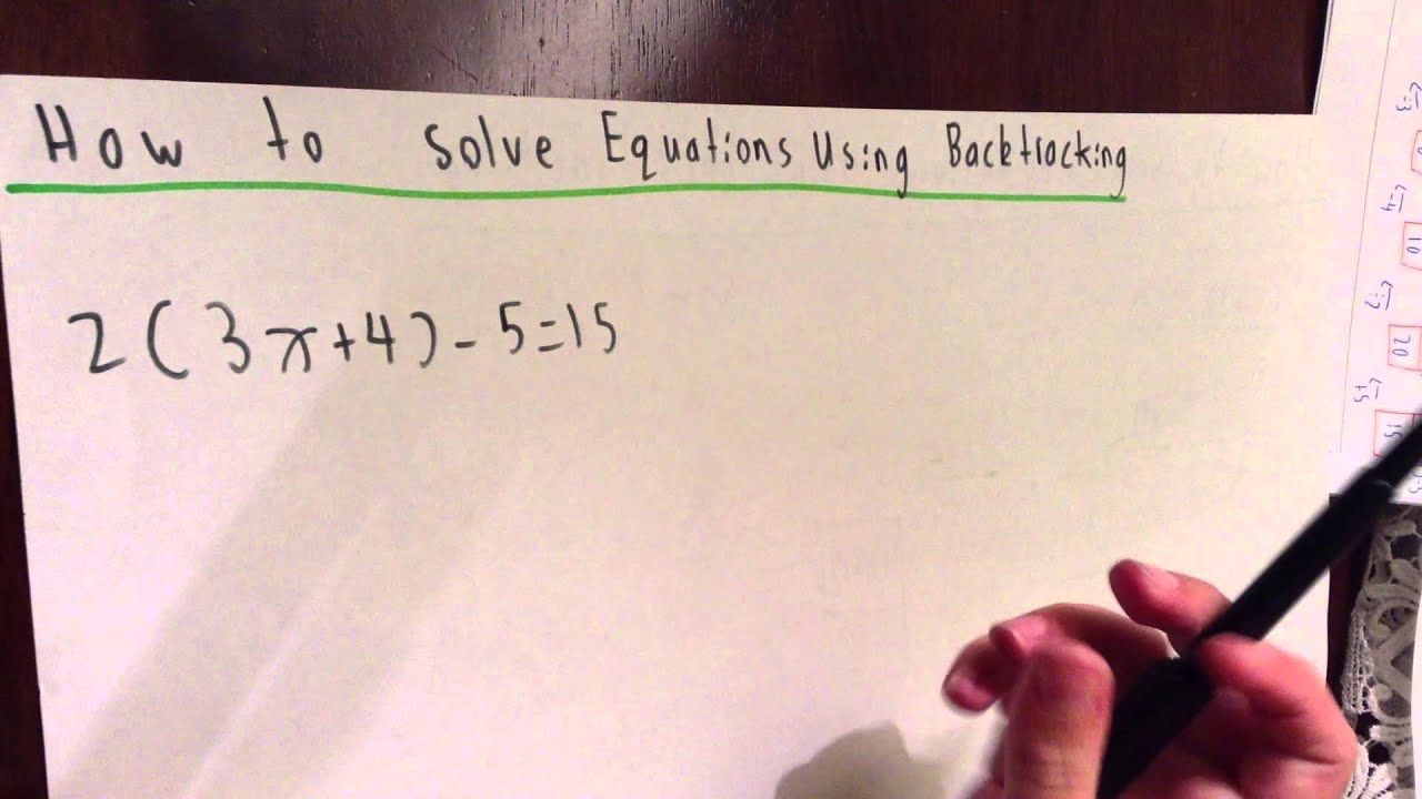 How to Solve Equations Using Backtracking