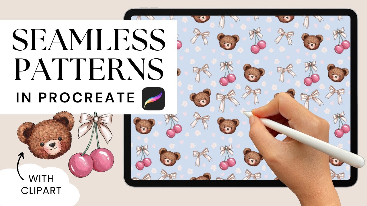 How To Make a Seamless Pattern in Procreate - using clipart!