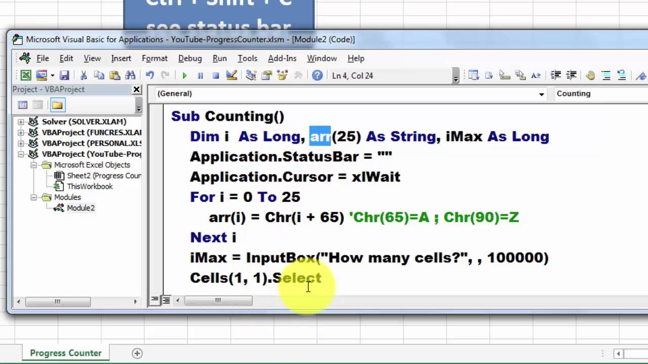 A Progress Counter with VBA